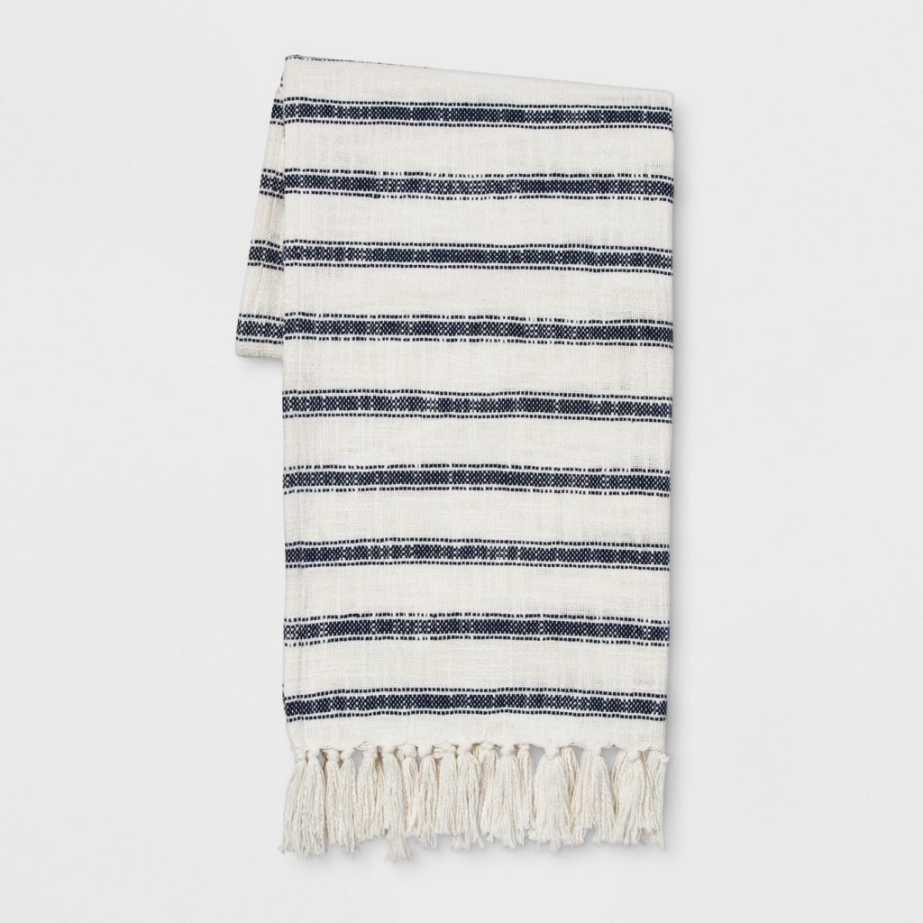 Navy And White Stripe Throw – Collective Rentals Design House